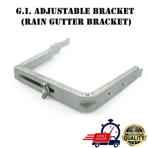 G.I. ADJUSTABLE BRACKET (GREY) GI GALVANISED IRON STEEL RAINWATER ...