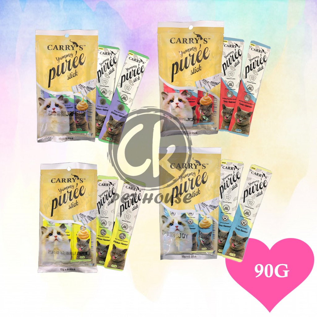 Carry’s Yummy Puree Stick / Creamy Cat Treats (15g x 6 Stick) 90G ...