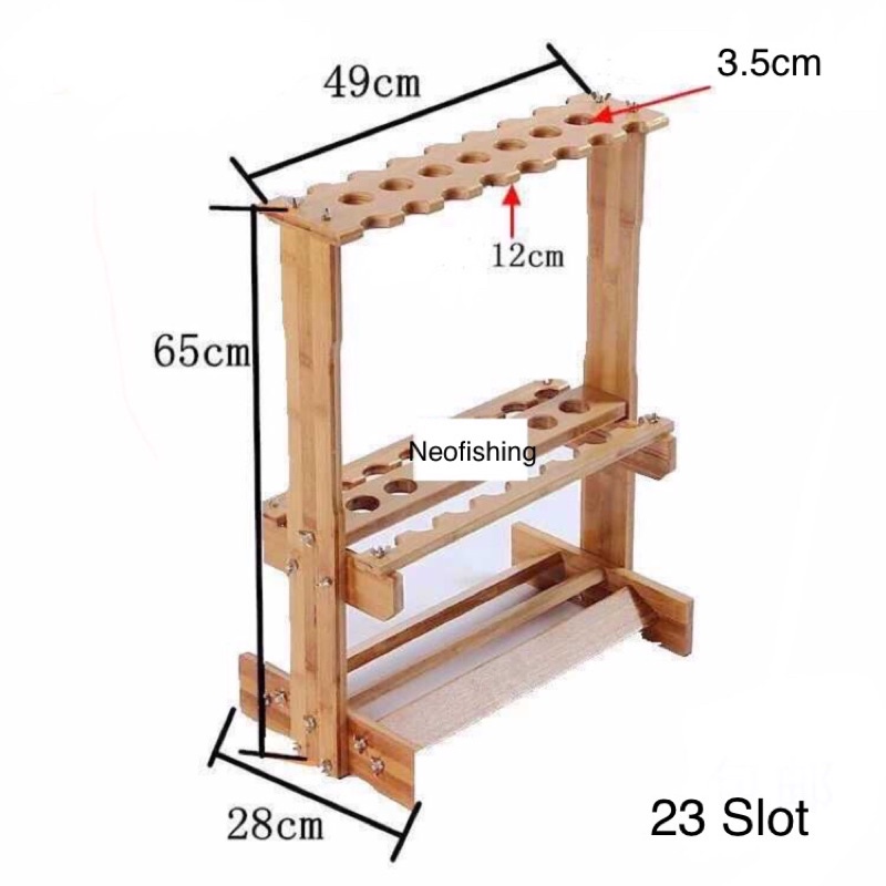 🔥Rak Pancing Kayu 23 Slot / Fishing Rod Rack / Rak Joran 钓竿架子 | Shopee ...