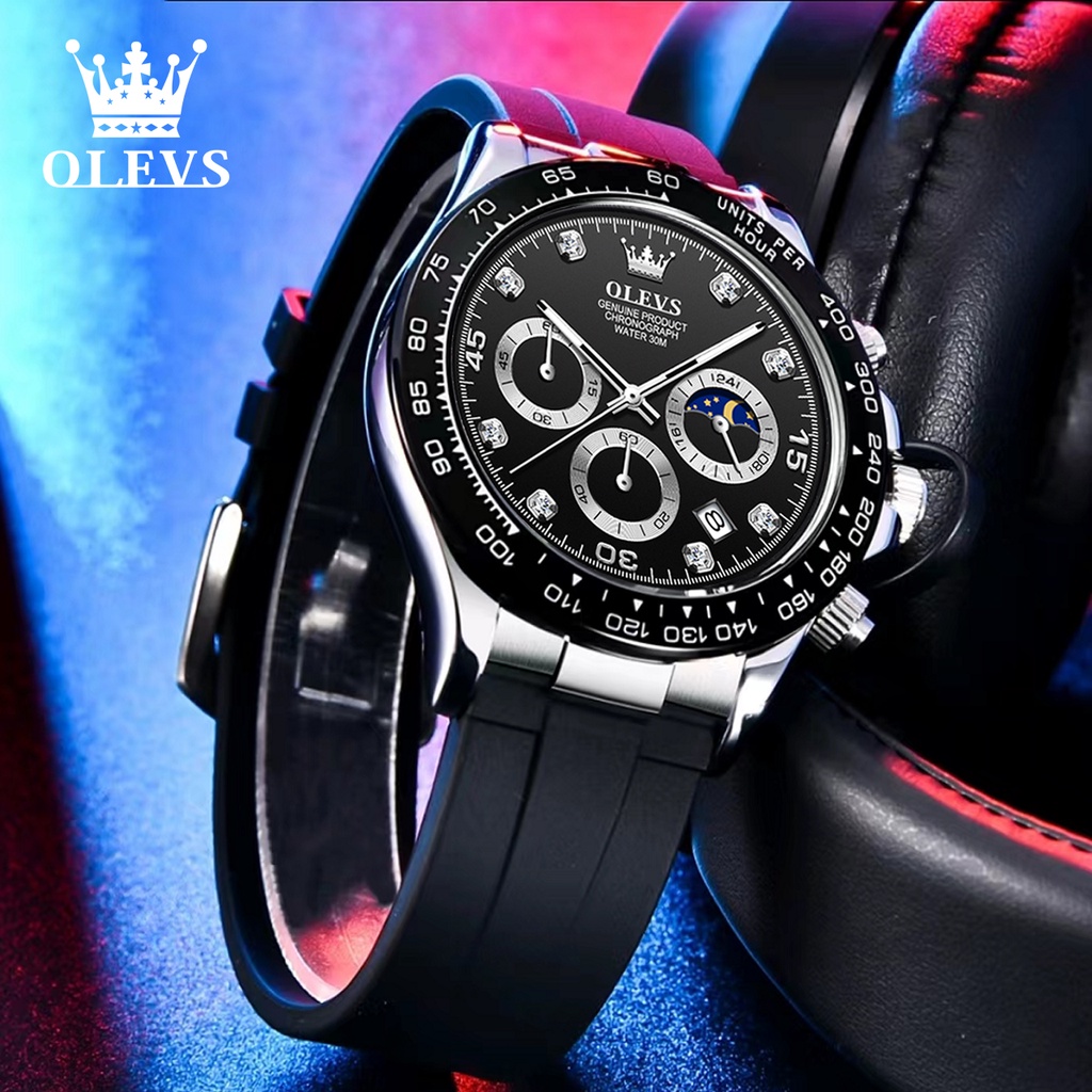 OLEVS Original Men Digital Watch Quartz Analog Dial Waterproof Luminous ...
