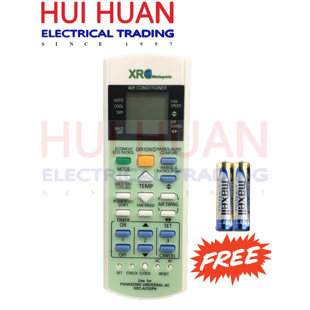 XRC All in 1 Universal Panasonic Air-Con Remote XRC-AC02PN | Shopee ...
