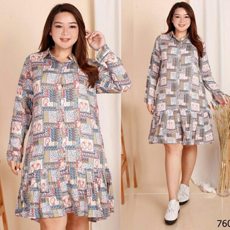 Women's Jumbo Dress LD 120 fit XXXL (2Color Options) | Shopee Malaysia