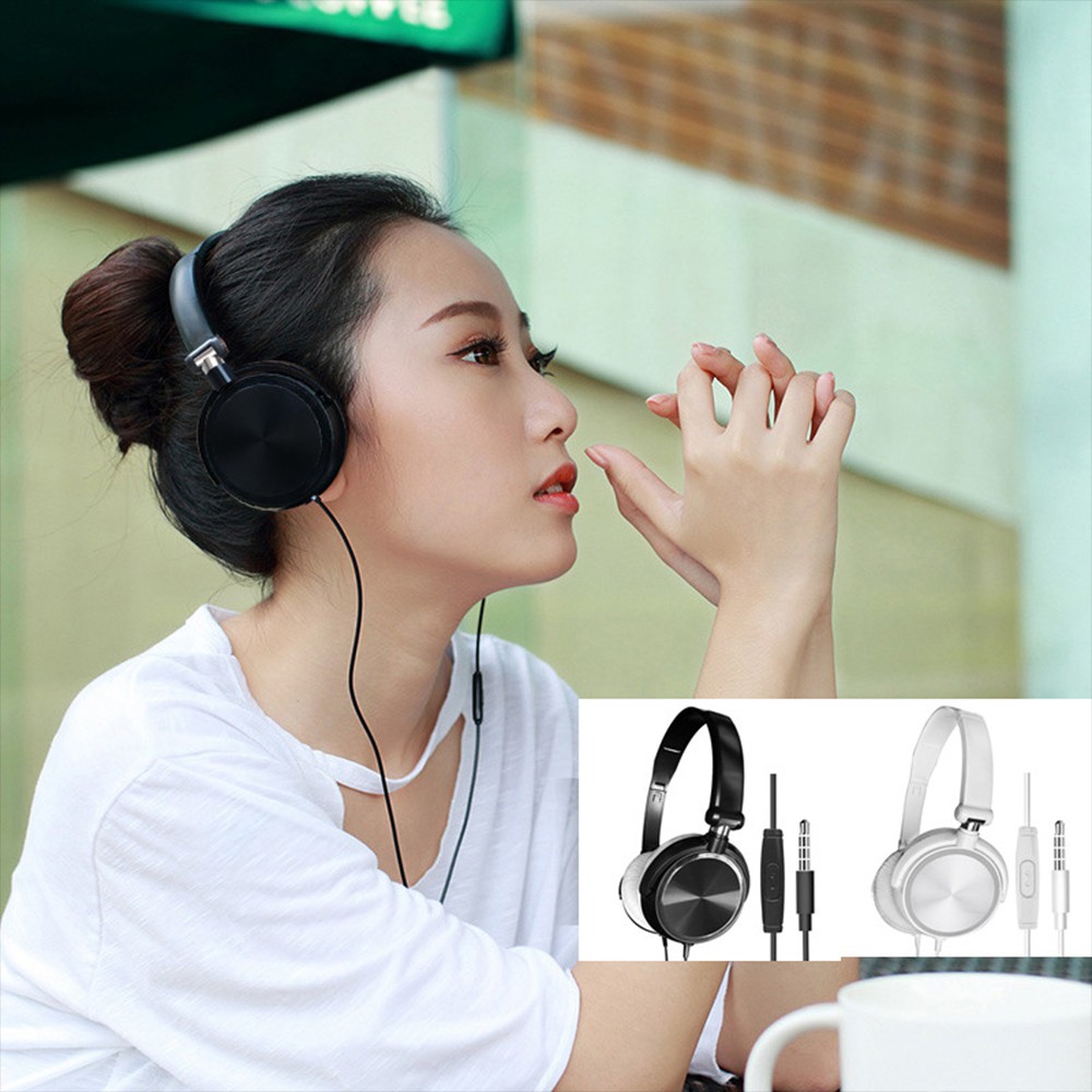 3.5mm Wired Foldable Headphones Over Ear Headsets Bass Sound Music ...