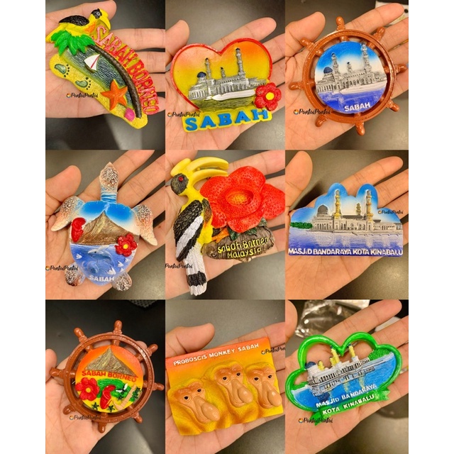 1pcs Sabah Resin Magnet Fridge Magnet sourvenir sabah malaysia 1pcs ...