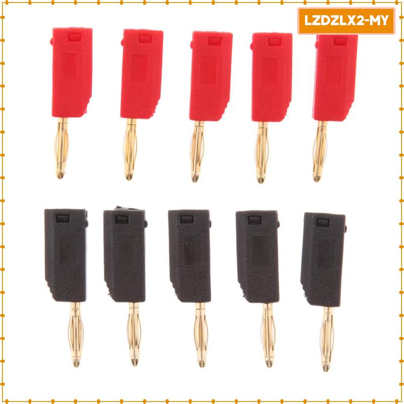 Loviver 2mm Retractable Banana Plug Stackable Solder Type & Sleeve 10 ...