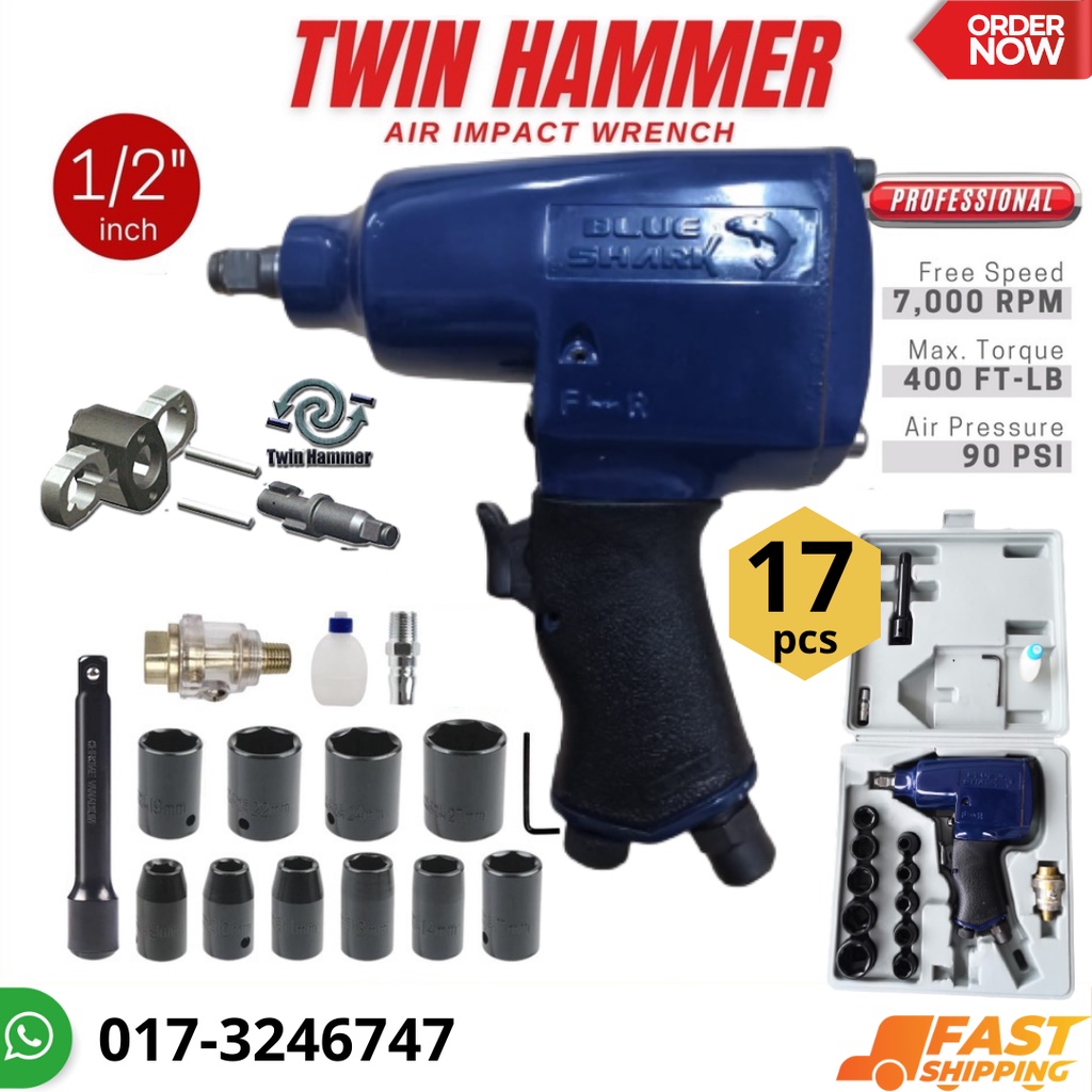 Pembuka Nut Tayar Kereta Professional Air Impact Wrench Set Spanar Kit ...