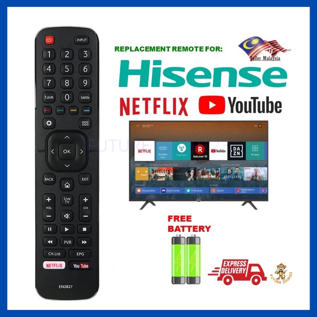 EN2B27 Remote Control for Hisense Smart LCD LCD TV Remote Control ...