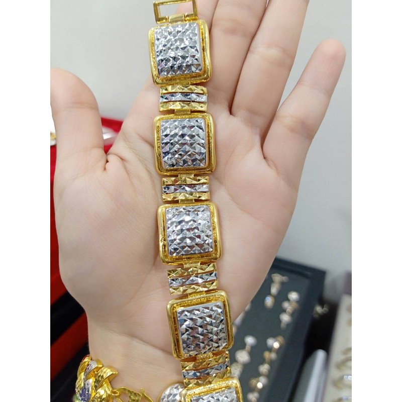 Rantai Tangan Biskut Tawar Emas Suasa 375/18K | Shopee Malaysia