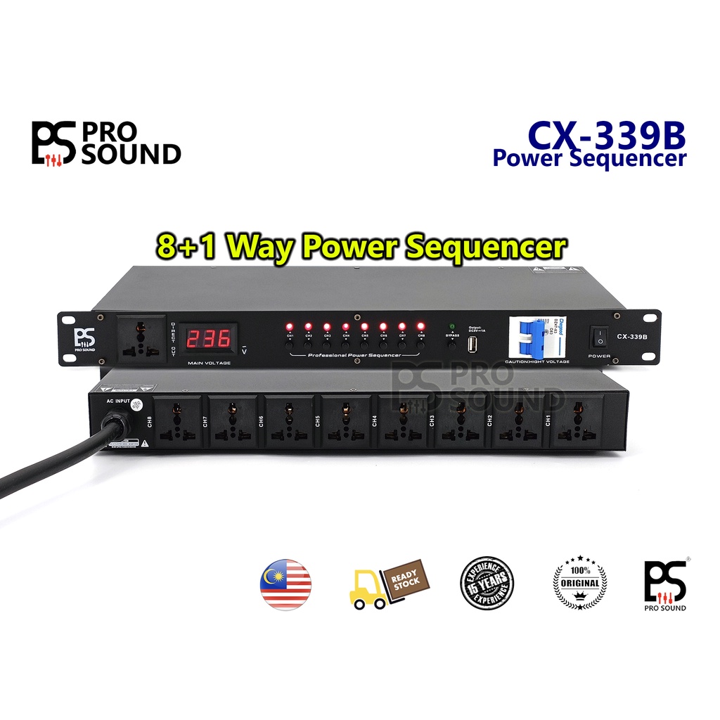 (READY STOCK)PS CX-339B Professional Rack Mounted 8+1 Way Power ...