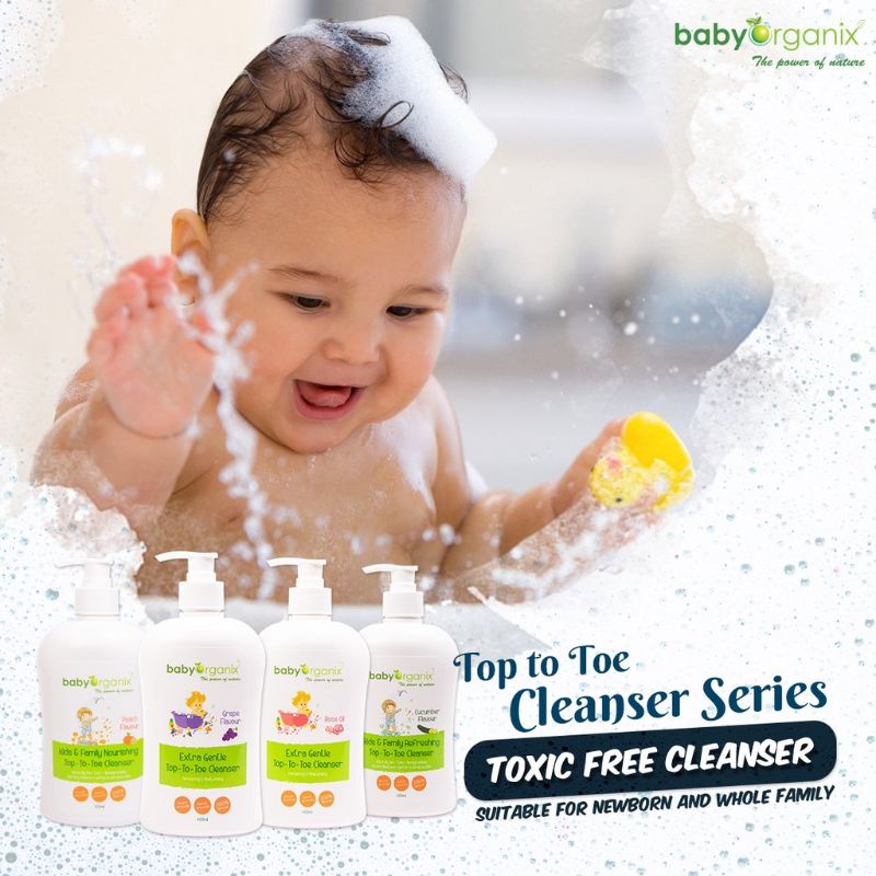 Baby Organix Kids & Family Top To Toe Cleanser 400ml Single Cucumber ...