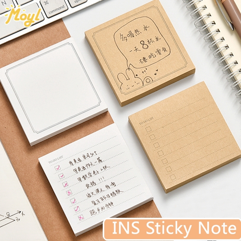 80 Sheets Korean INS Sticky Note Pad Student Memo Notepad Small Book ...