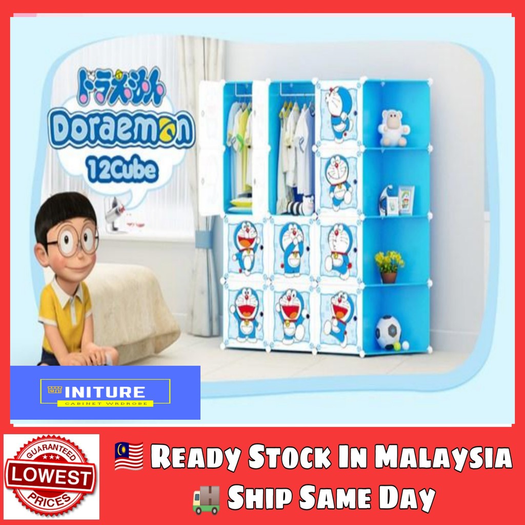 *INITURE* DORAEMON 12C DIY Rack Storage Cabinet Wardrobe Corner Rack ...