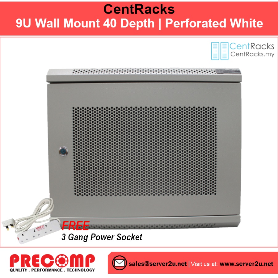 [FULLY ASSEMBLED] CentRacks 9U (40cm x 45cm x 53cm) Wall Mount Server ...