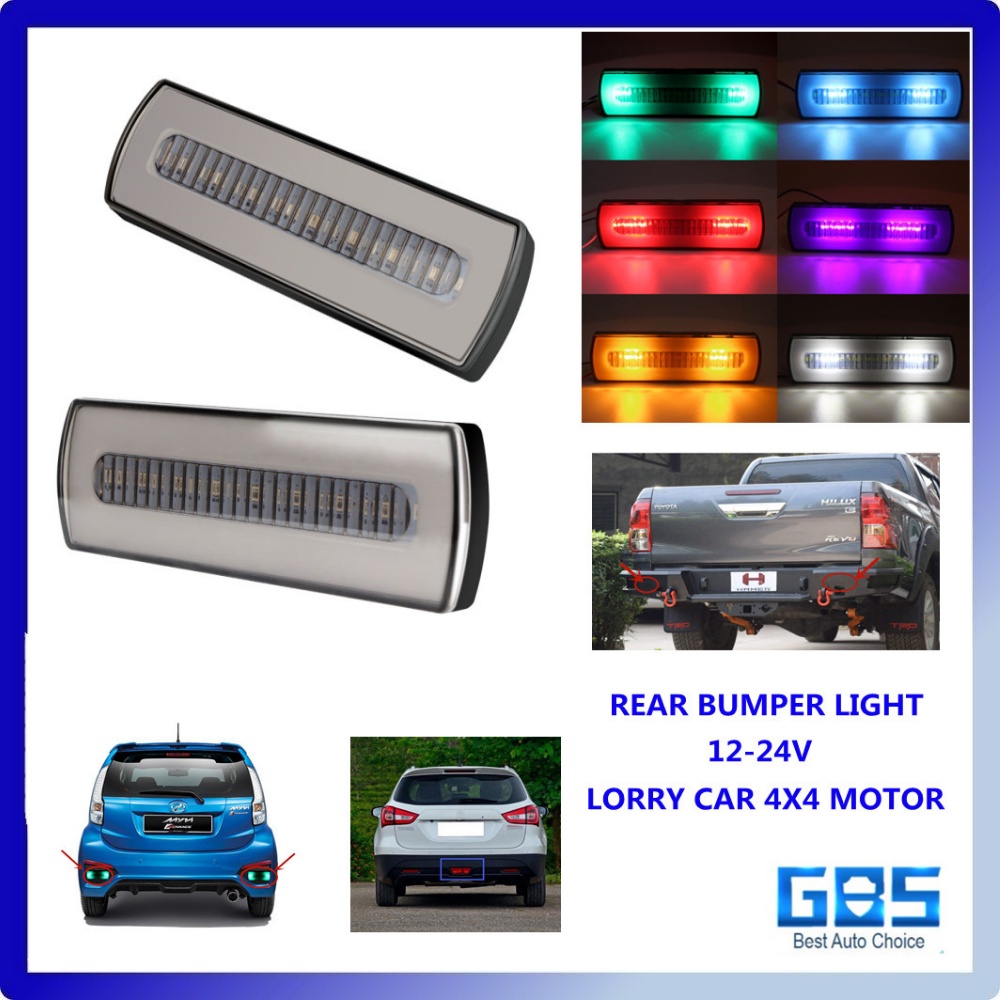 GBS CAR LED TRUCK LORI REAR BUMPER LAMP 12-24V REAR BUMPER REFLECTOR ...
