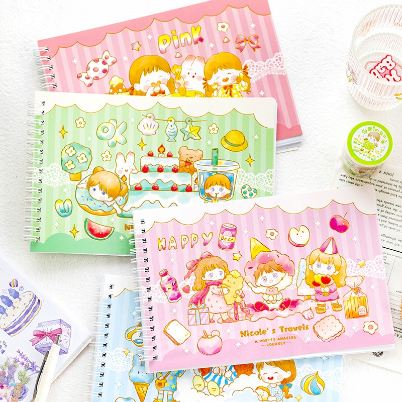 A5 Release Paper Book Nicole Travel Series Handbook Tape Sticker ...