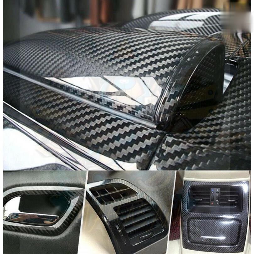STIKER CARBON 2D 5D 6D CARBON FIBRE STICKER DIY Flat Black Karbon ...