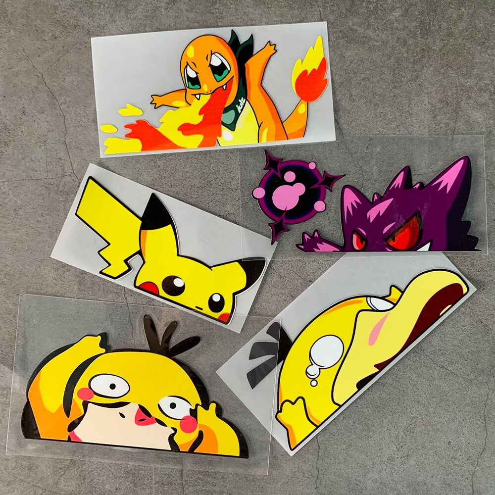 Motorcycle cartoon body stickers Pikachu up to duck bao Kemeng fire ...