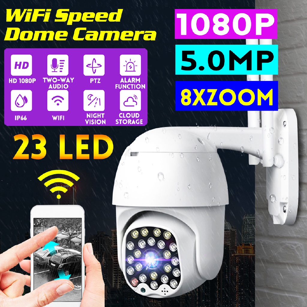 5 million 1080P PTZ IP Camera Outdoor Speed Dome Wireless Wifi Security ...