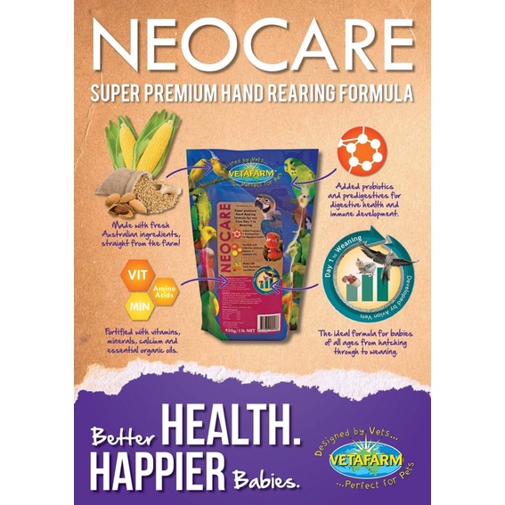 1 KG Vetafarm Neocare handfeeding powder (re packed) ==makanan anak ...