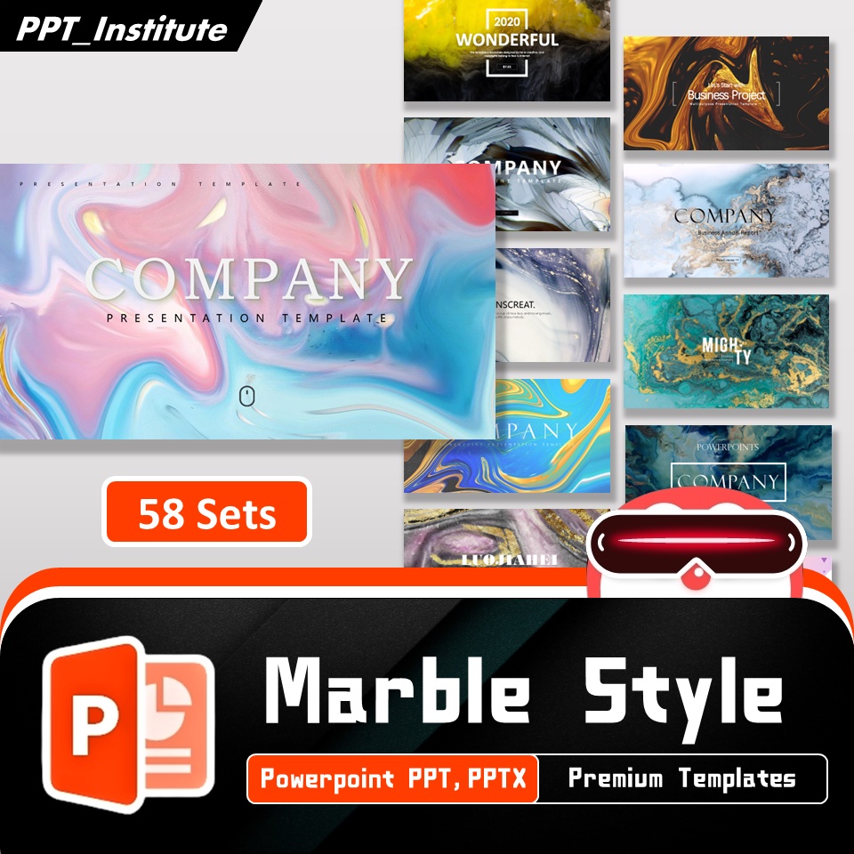 🔥 Powerpoint Template - 58 Sets Marble 🔥 Premium PowerPoint Templat Set ...