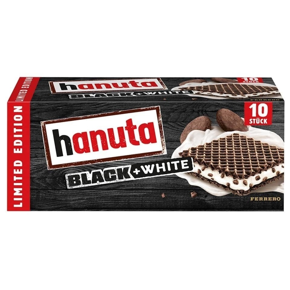 German Hanuta Milk Black White Chocolate Sandwich Ice Cream Wafer-10pcs ...