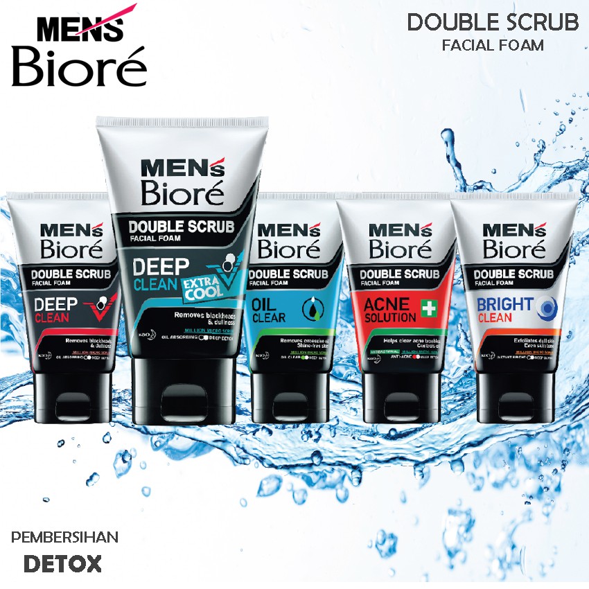 Men's Biore Double Scrub Facial Foam (100g) | Shopee Malaysia