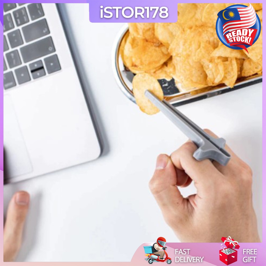 MINI FINGER CHOPSTICK/ LAZY FINGER CLIP / HAND FREE CHOPSTICKS/ SNACK ...