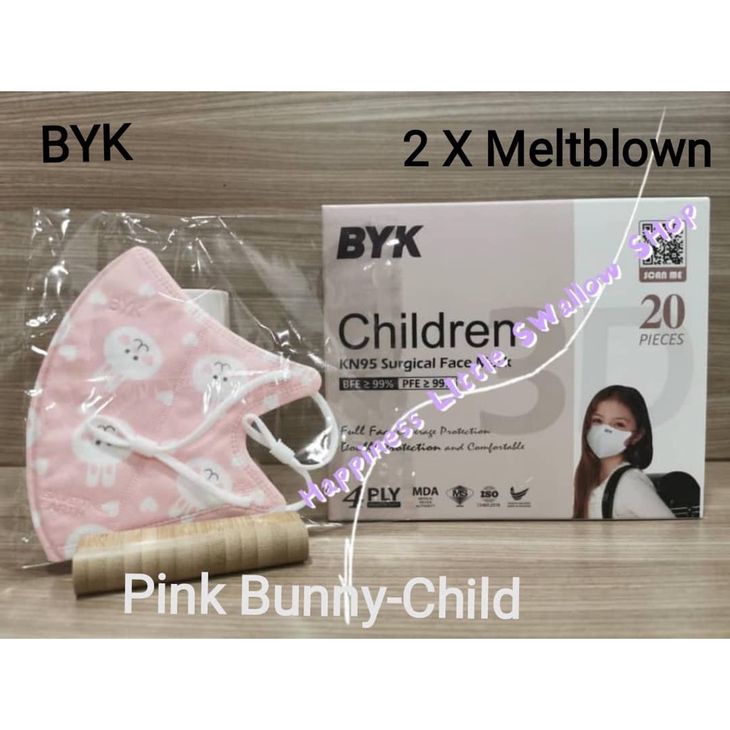 BYK Children Mask 3D KN95 Surgical Face Mask - 4ply/ 20pcs/ Individual ...