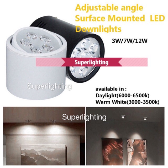 Adjustable/Non Adjustable angle Surface Mounted 3w/7wLED Downlights ...