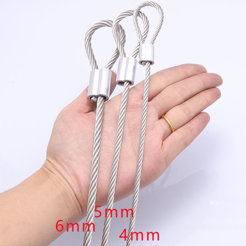 4mm5mm6mm8mm safety cable with loop 304 stainless steel wire rope ...