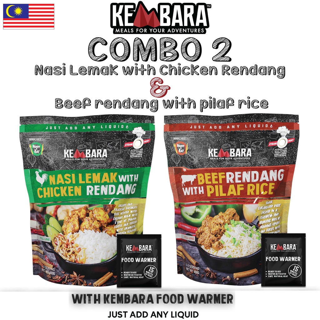 (Combo 2) Kembara Meals Nasi Lemak + Beef Rendang (WITH FOOD WARMER) Ready to eat meal. | Shopee ...