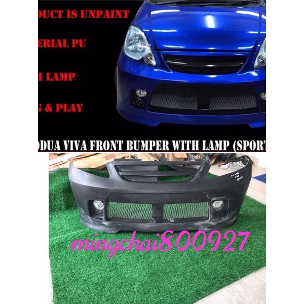 🔥PU2140 PERODUA VIVA FRONT BUMPER WITH LAMP (SPORTIVO) (PU) NO PAINT ...