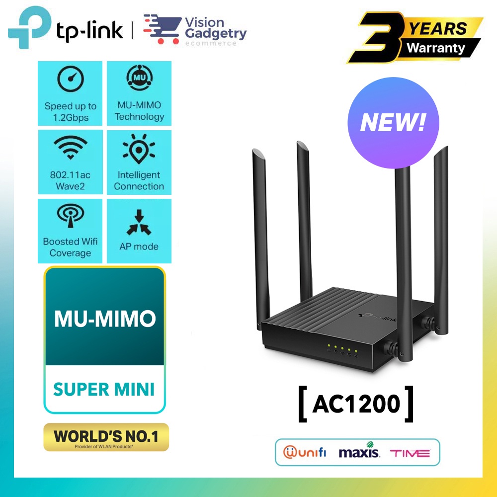 TP-Link Archer C64 AC1200 Dual Band Gigabit Wireless Wifi Router UniFi ...
