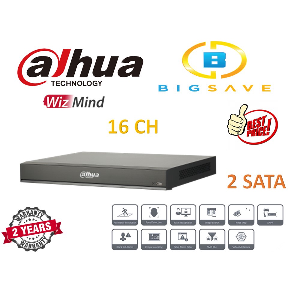DAHUA 16CH / 16 CHANNEL NVR5216-8P-I/L 8 PORT POE 1U 4K AI NVR (8 /16 PORT POE) NETWORK RECORDER ...