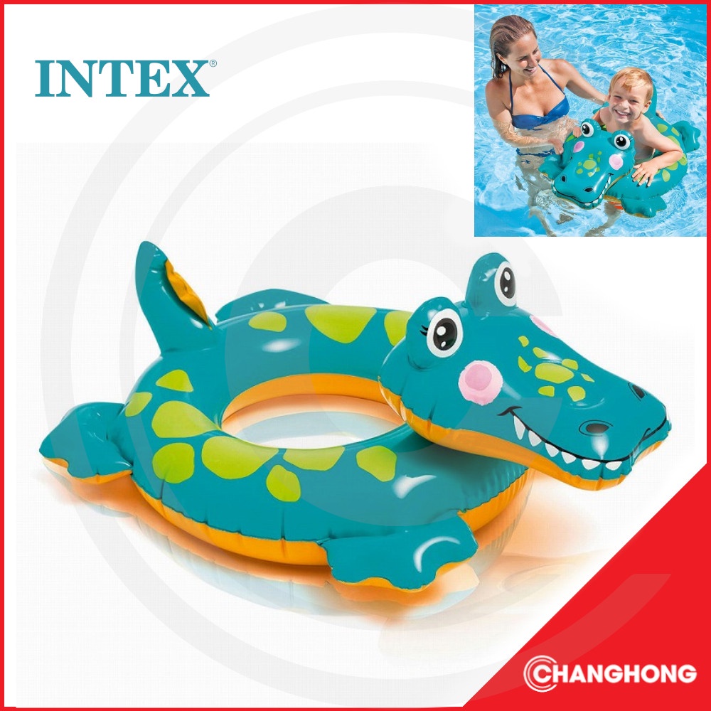 Intex 58221NP Deluxe Animal Swim Ring - Alligator | 71cm x 56cm | Shopee Malaysia
