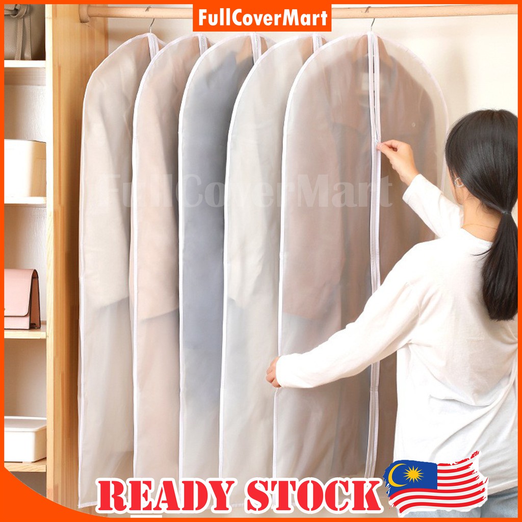 (STO10) Garment Protector Clothes Dust Cover Household Transparent Coat ...
