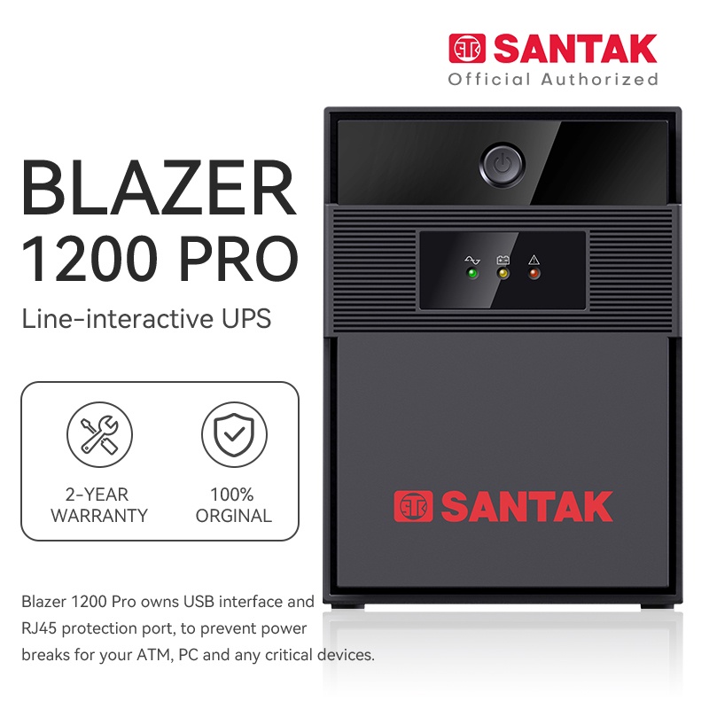 SANTAK Blazer 1200VA Line-Interactive UPS power supply battery backup ...