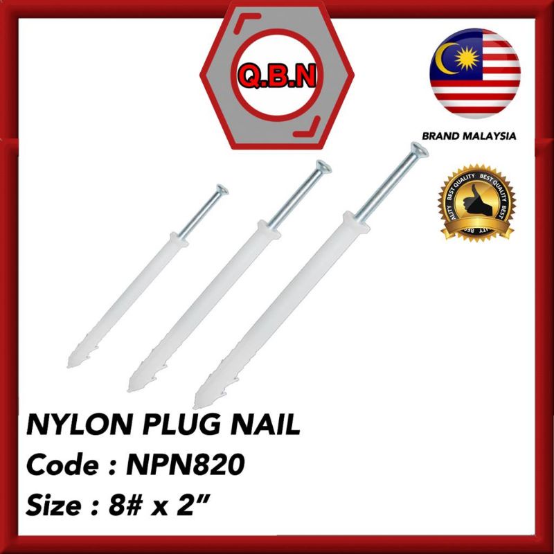 🇲🇾 NYLON PLUG NAIL / NYLON WALL PLUG NAIL 8# x 2" (NPN820) / SPEED PLUG ...