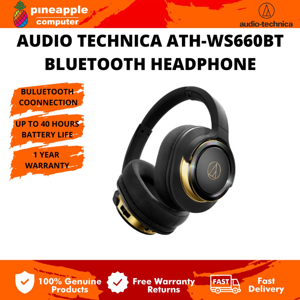 Audio Technica ATH-WS660BT Bluetooth Wireless Solid Bass Headphones | Shopee Malaysia