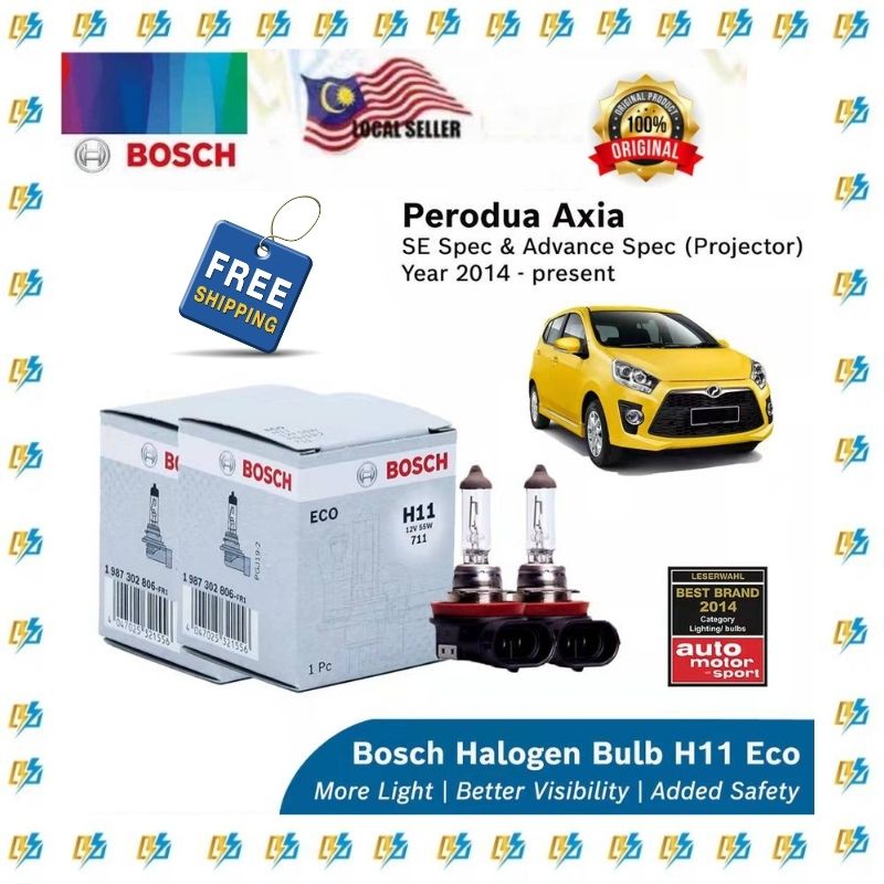 Bosch Halogen Headlight For Perodua Axia H11 Year 2014-Present SE Spec ...