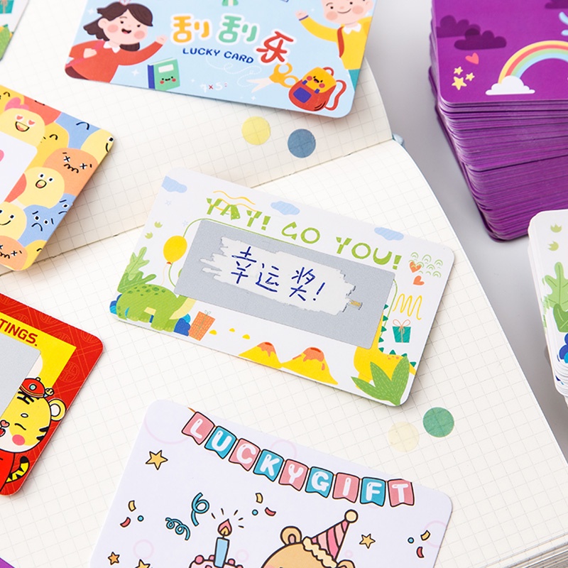 10 Pcs Creative Cartoon Scratch Card Set Student DIY Lucky Draw Cards ...
