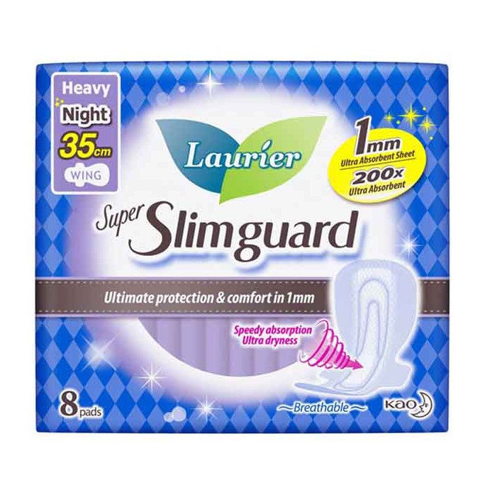 Laurier Super Slimguard Heavy Night Sanitary Pad 35cm 8s | Shopee Malaysia