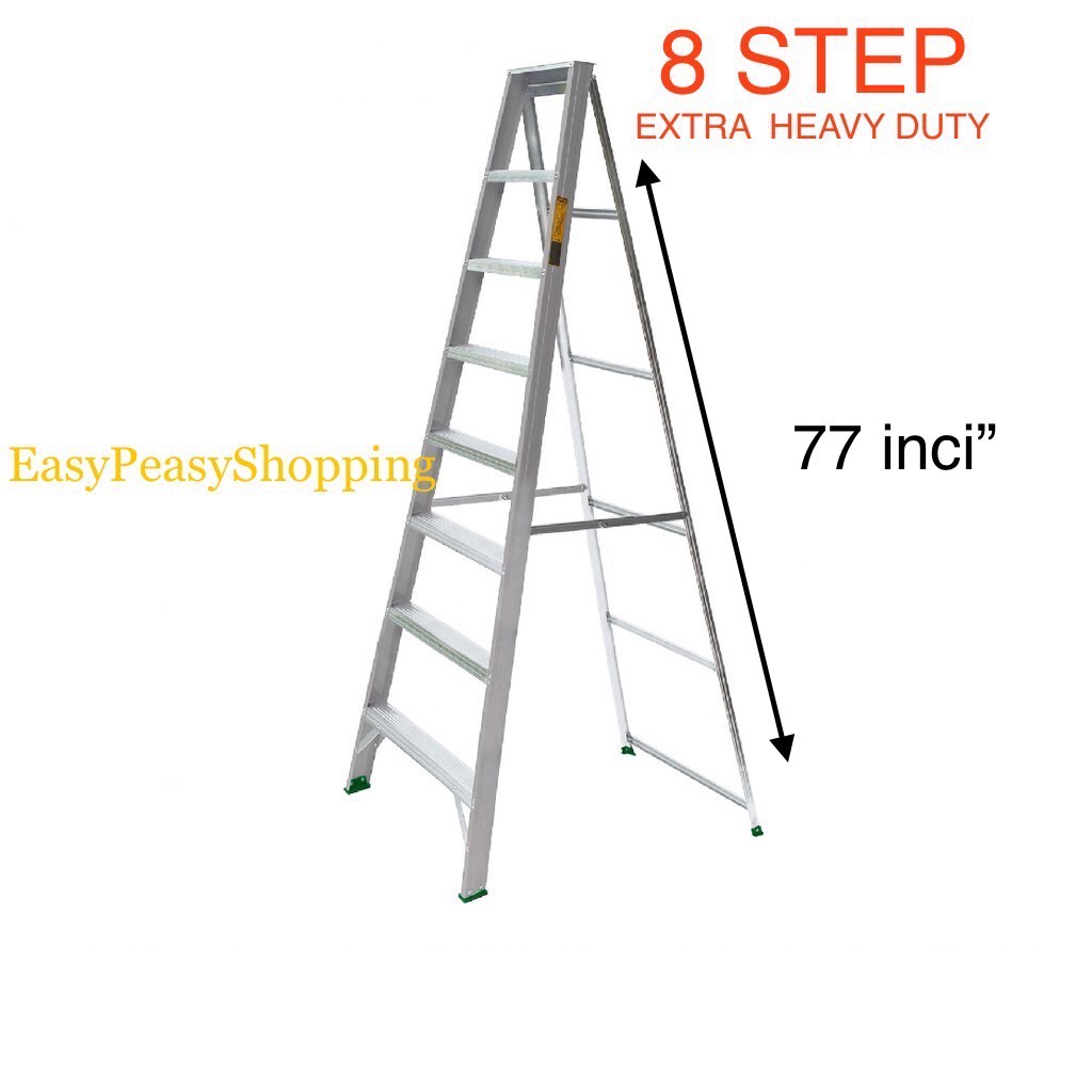8 Steps Aluminium Single Sided Ladder / Tangga 8 Steps/Ladder (READY ...