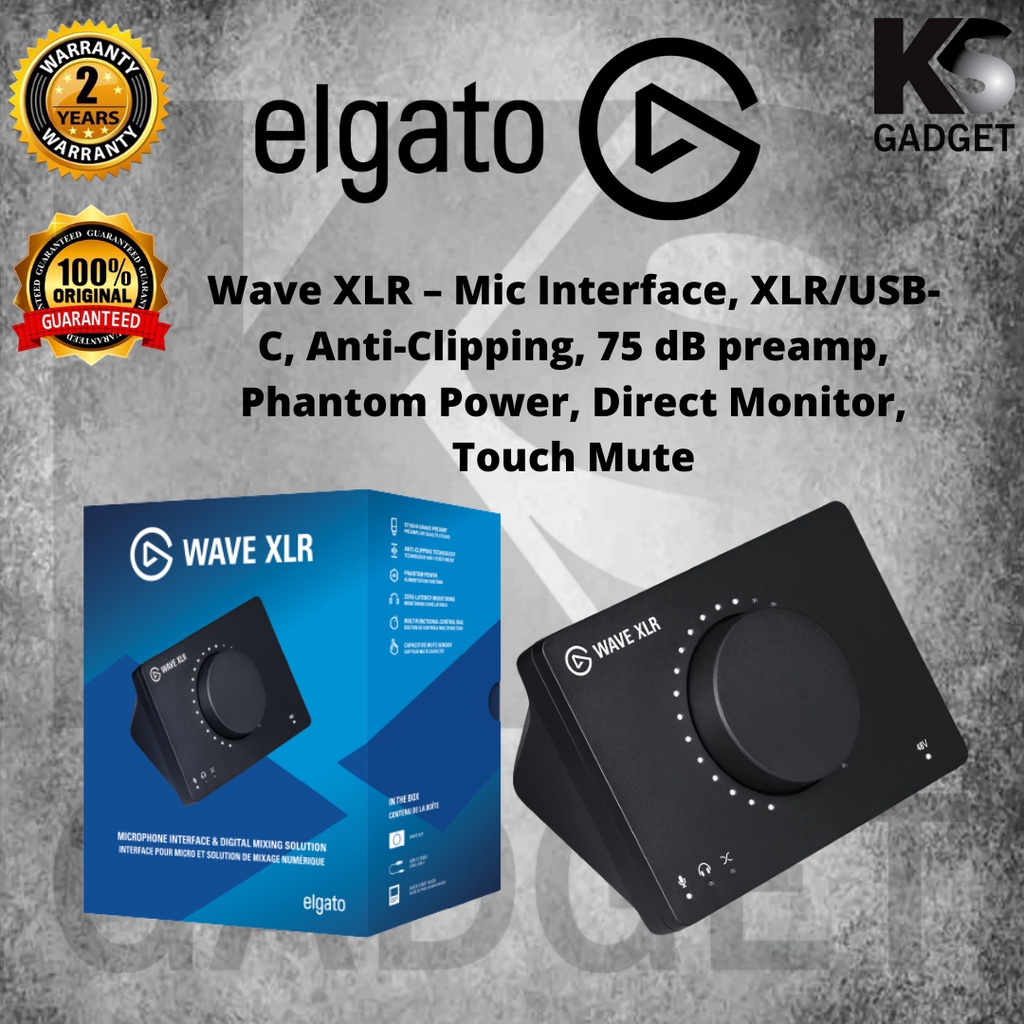 Elgato Wave XLR – Mic Interface, XLR/USB-C, Anti-Clipping, 75 dB preamp ...