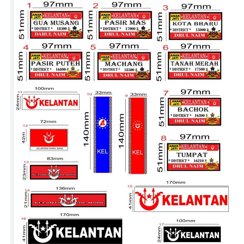 sticker kelantan posc logo waterpoof pvc stickers | Shopee Malaysia