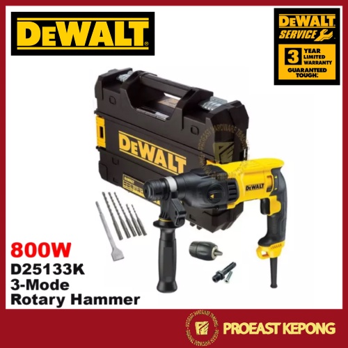 DeWalt D25133K 800W 3 Mode SDS Plus Rotary Hammer Drill. | Shopee Malaysia