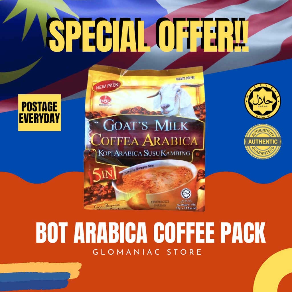 Bot Arabica Gold Coffee Susu Kambing 25g x 15 sachet New Pack | Shopee ...
