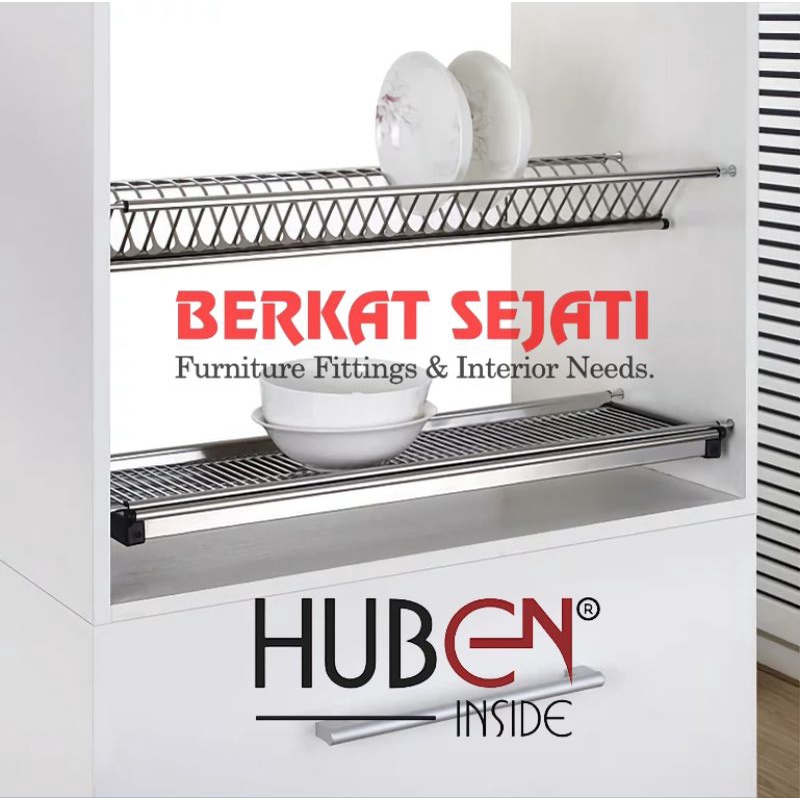 90cm SUS 304 Stainless Steel Glass Plate Rack Kitchen Set Dish Rack ...