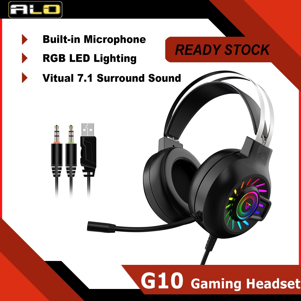 🔥New Arrival🔥 ALO G10 Gaming Headphone Wired Headset 7.1 Professional ...