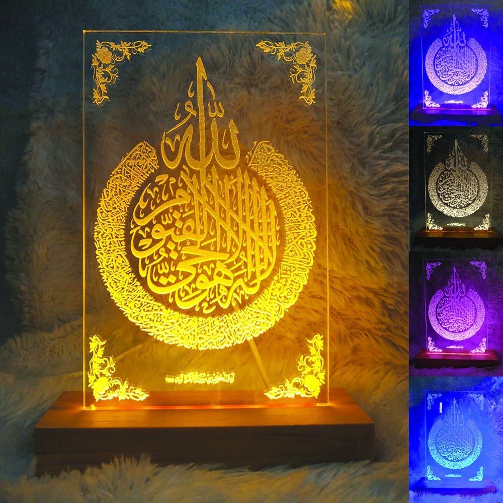 3d LED Calligraphy Bed Lamp Transparent Glass Display Decoration ...